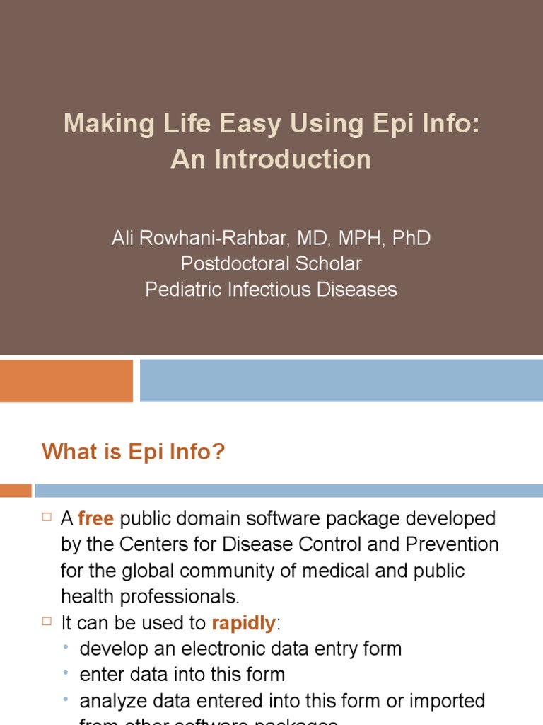 Making Life Easy Using Epi Info: An Introduction | Download Free PDF ...