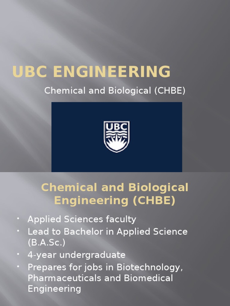 UBC Chemical and Biological Engineering Overview | PDF