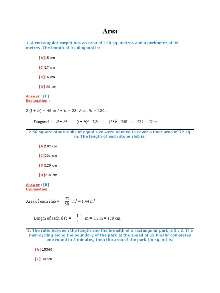 Area1.docx | Rectangle | Length | Free 30-day Trial | Scribd