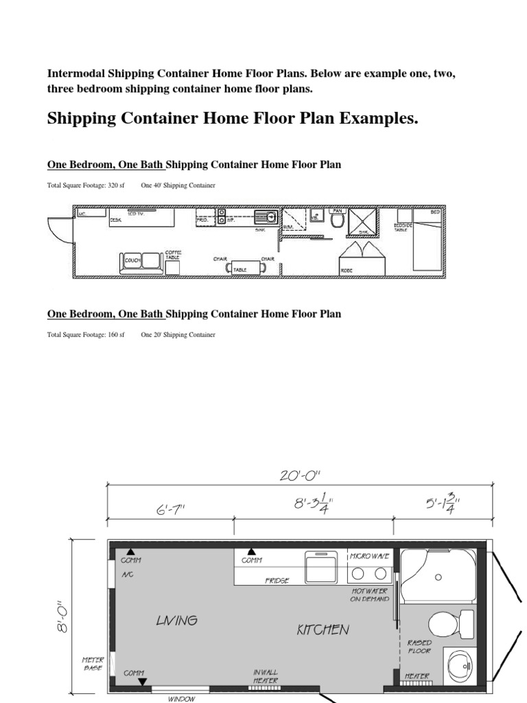 Intermodal Shipping Container Home Floor Plans | PDF