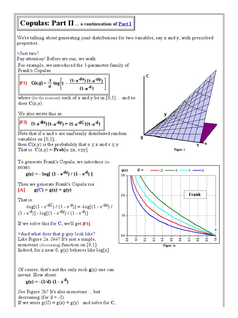 Copulas: Part II: Just Two? | PDF | Correlation And Dependence | Random Variable