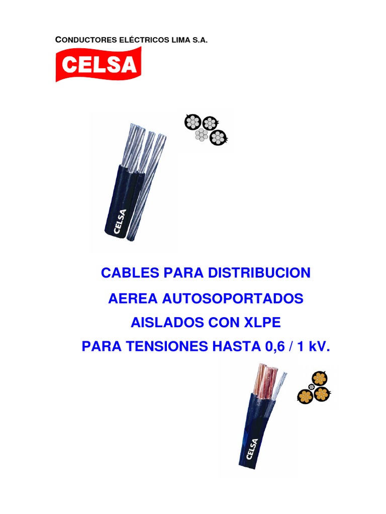 Cables Aéreos Autoportantes Celsa SA | PDF | Cobre | Conductor electrico