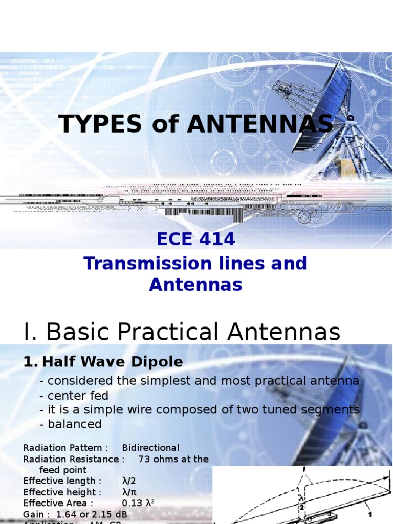 Types of Antennas: ECE 414 Transmission Lines and Antennas | Download ...