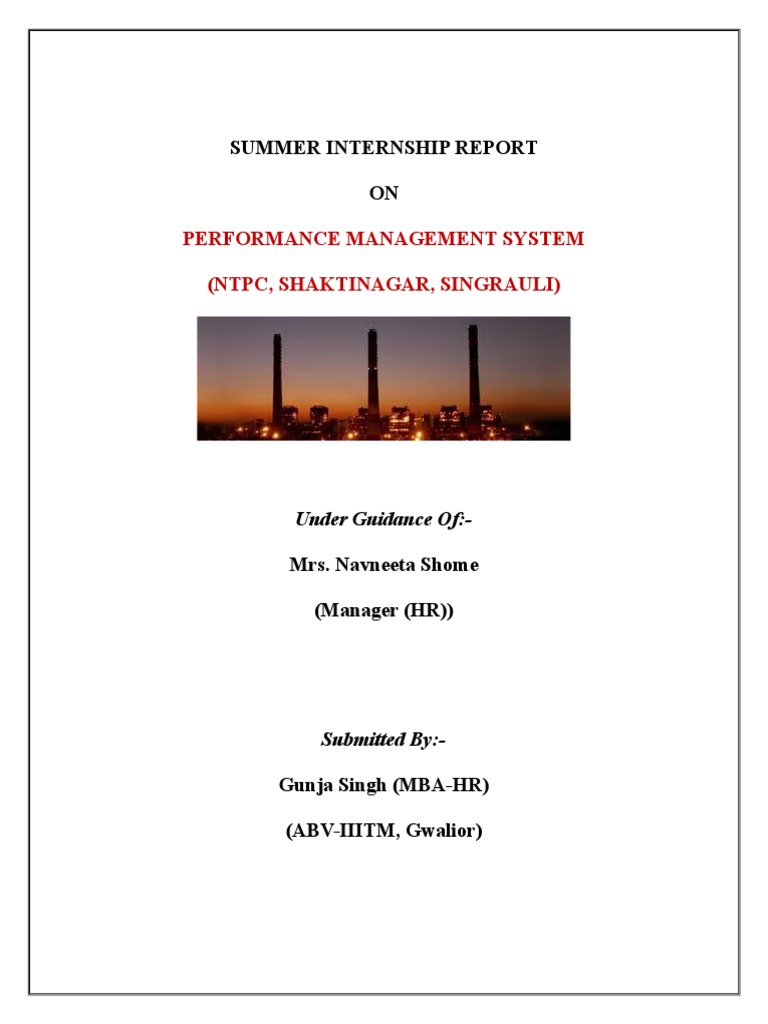 Performance Management System (NTPC, Shaktinagar, Singrauli) | PDF | Performance Appraisal ...