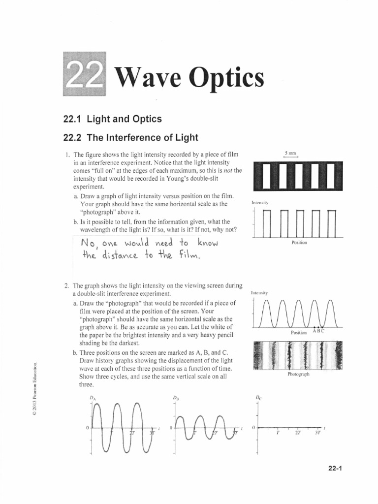 WB Solutions Chapter 22 | PDF | Wavelength | Diffraction