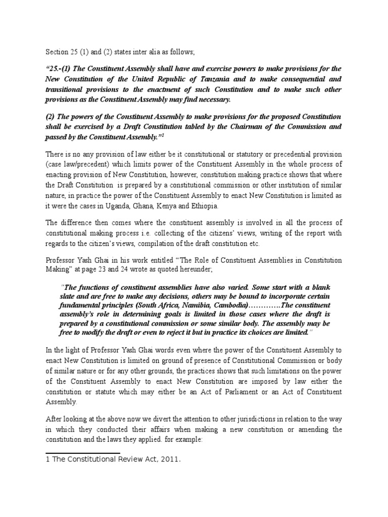 "The Functions of Constituent Assemblies Have Also Varied. Some Start ...