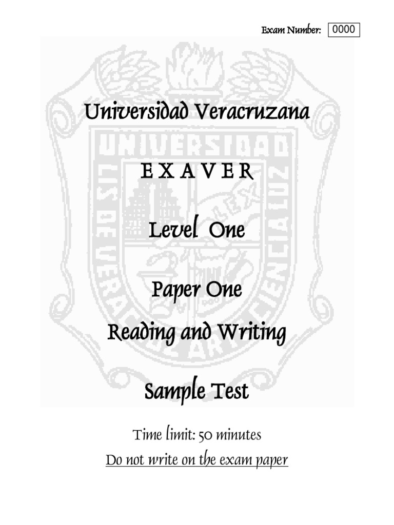 EXAVER 1 Paper 1 Sample Exam | PDF | Test (Assessment)