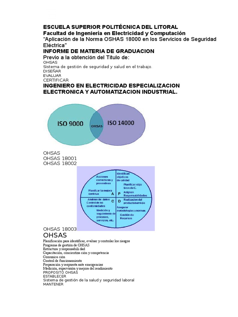 Aplicacion de Las Normas Ohsas 18000 en Los Servicios de Seguridad ... Aplicacion de Las Normas Ohsas 18000 en Los Servicios de Seguridad ...