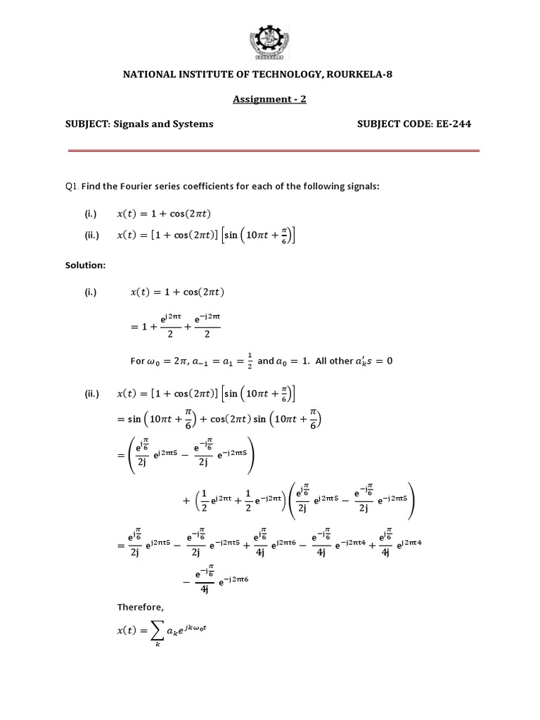 Assignment 2 - Solutions | PDF | Spectral Density | Algorithms