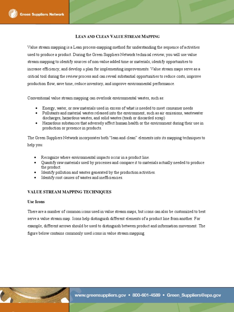 Lean and Clean Value Stream Mapping | PDF | Waste | Water