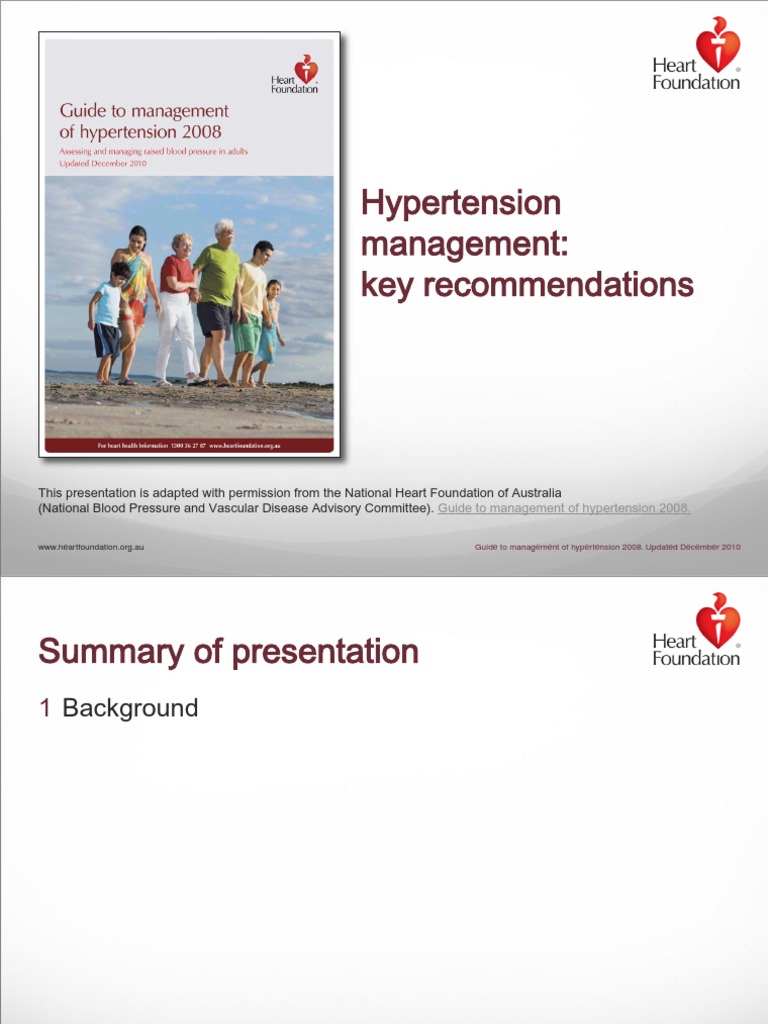 Hypertension Management: Key Recommendations | PDF | Hypertension ...