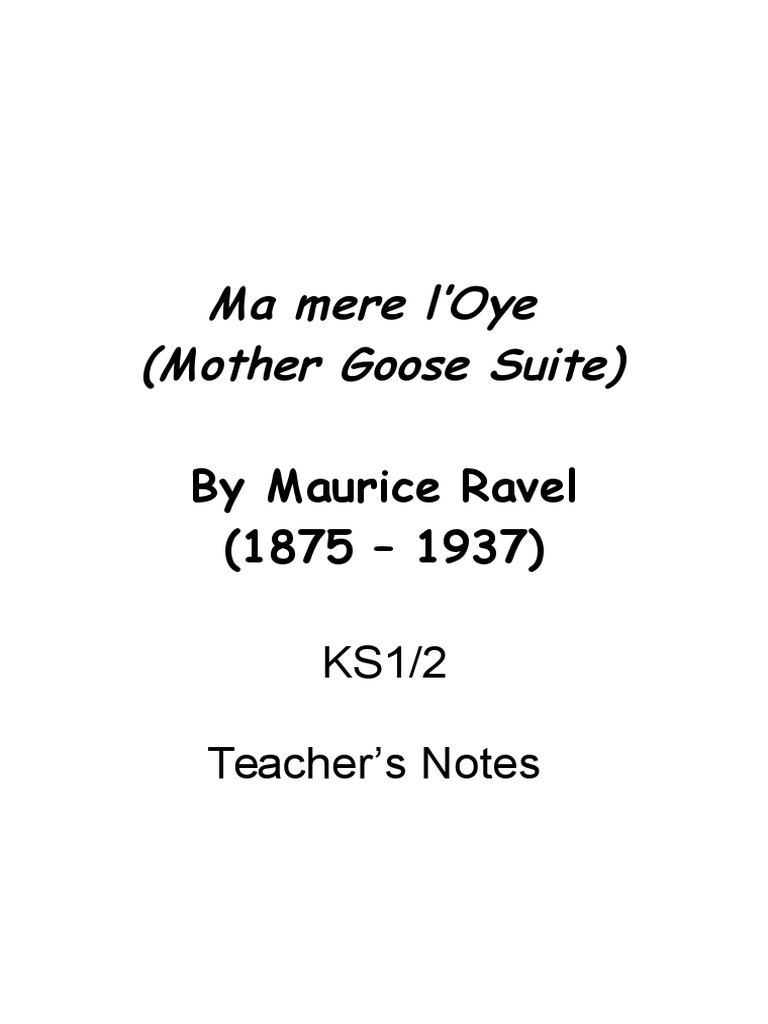 Mother Goose Teacher's Notes | PDF | Musical Compositions | Rhythm