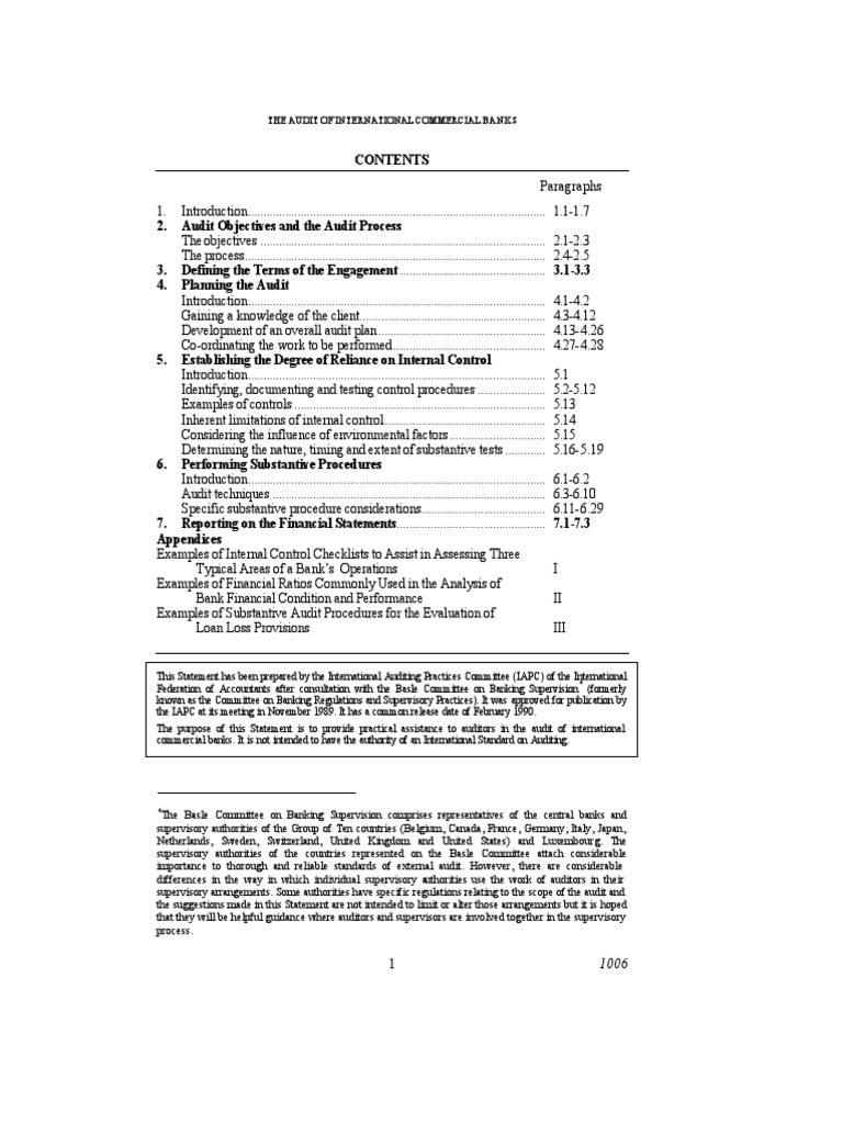 Bcbs06a The Audit of International Commercial Banks | PDF | Finance ...