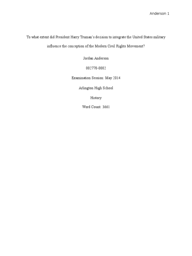 Extended Essay | PDF | African American Civil Rights Movement (1954 ...