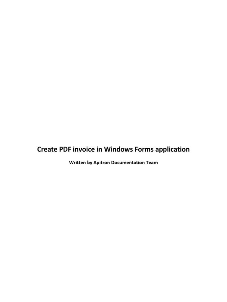 Windows Forms PDF Invoice Guide | PDF | Portable Document Format ...