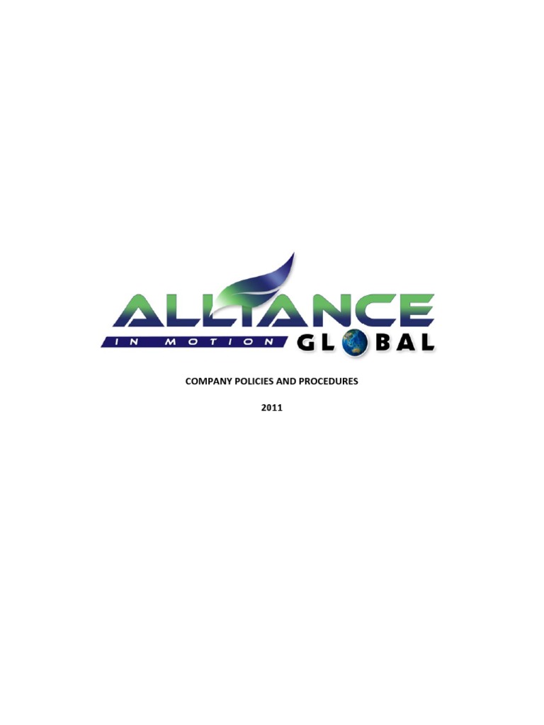 Alliance in Motion Global Company Policies | PDF | Confidentiality | Taxes