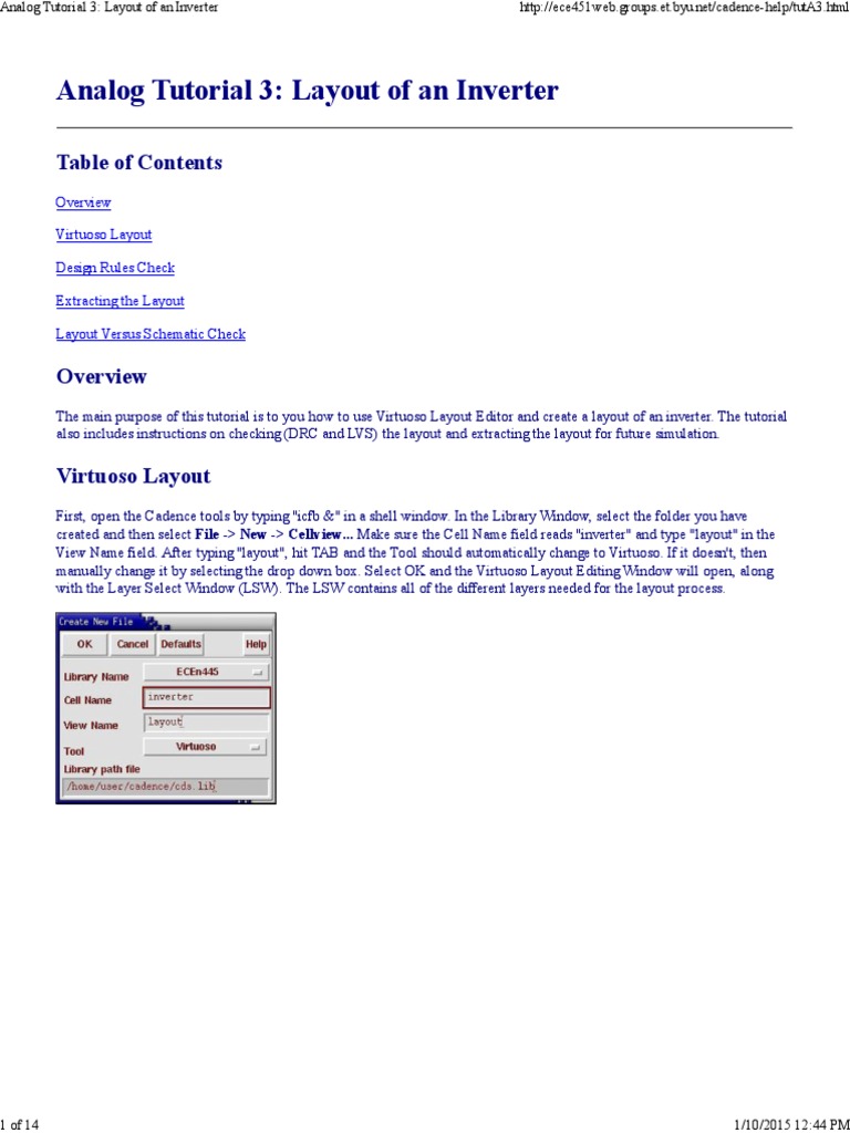 Layout of An Inverter | PDF | Mosfet | Electronic Engineering