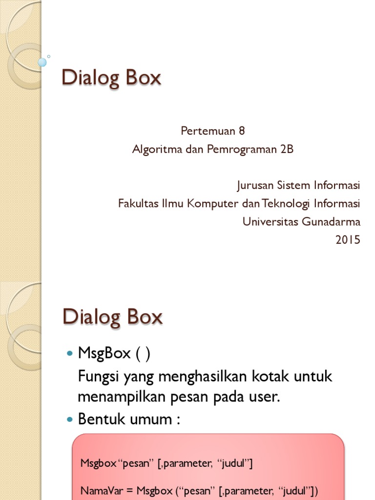 Dialog Box | PDF