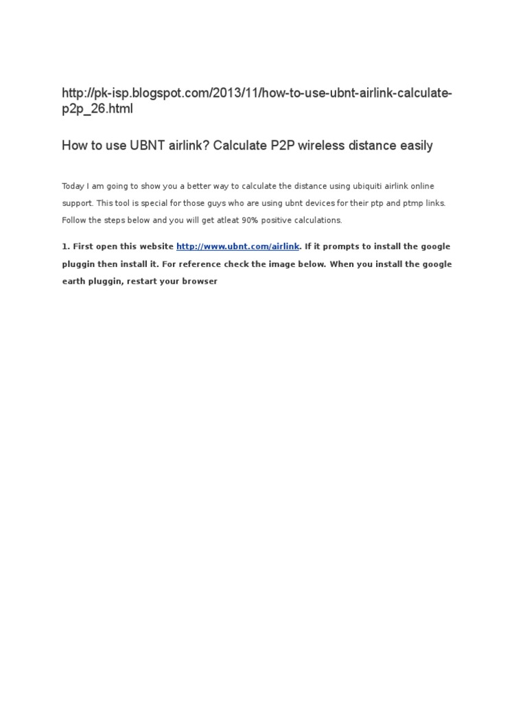 p2p - 26.html How To Use UBNT Airlink? Calculate P2P Wireless Distance ...