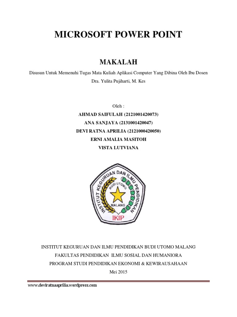 Makalah Pengoperasian Microsoft PowerPoint | PDF | Komputer