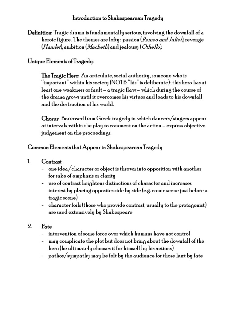 Elements of Tragedy | PDF | Tragedy | William Shakespeare