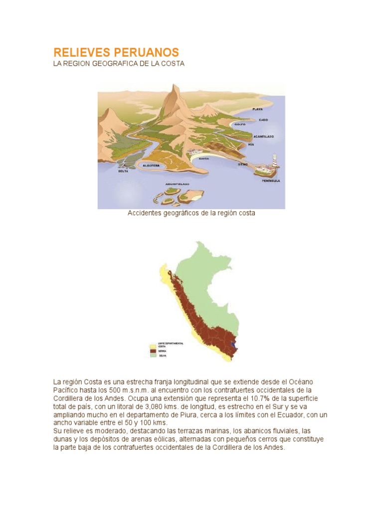 Relieves Peruanos | PDF | Andes | Costa