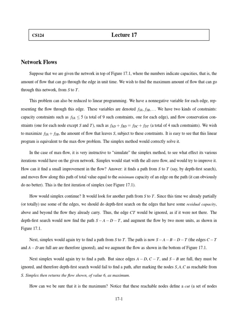 Harvard Algorithm Class Cs124 Notes Pdf Linear Programming Mathematical Optimization