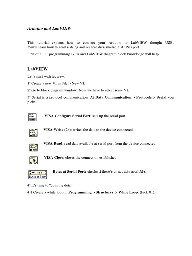 Arduino and LabVIEW. | PDF | Usb | String (Computer Science)