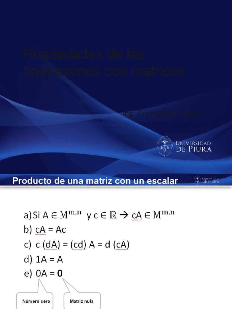 Propiedades de Las Operaciones Con Matrices | PDF
