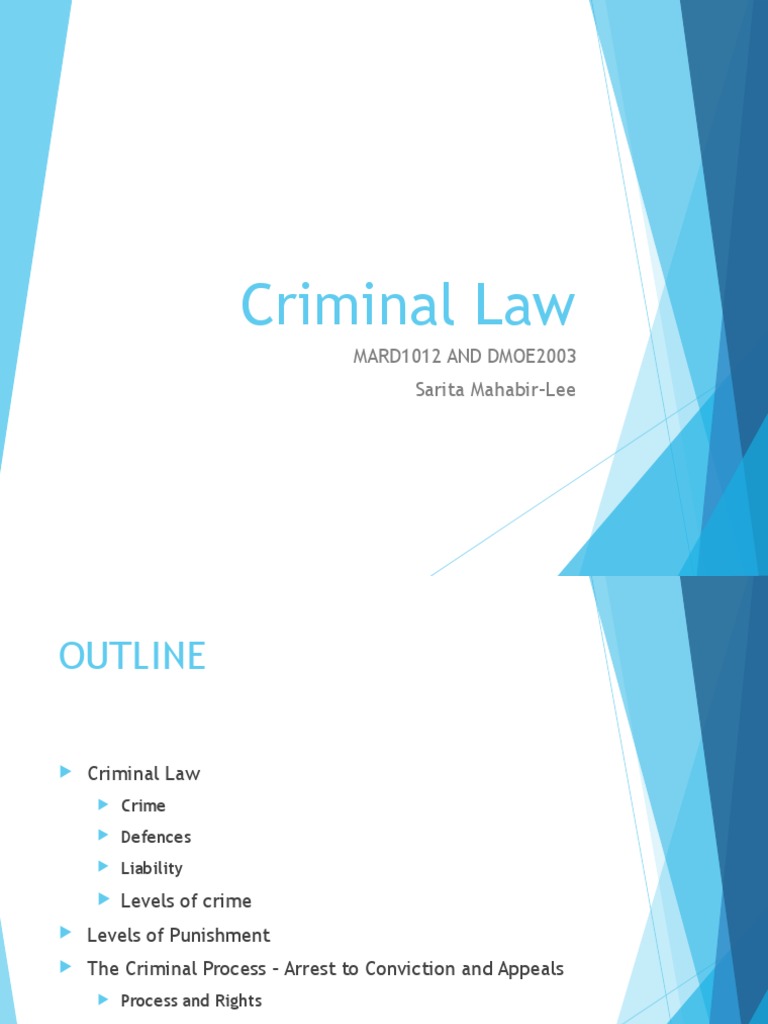 3. Criminal Law.ppt | Mens Rea | Insanity Defense
