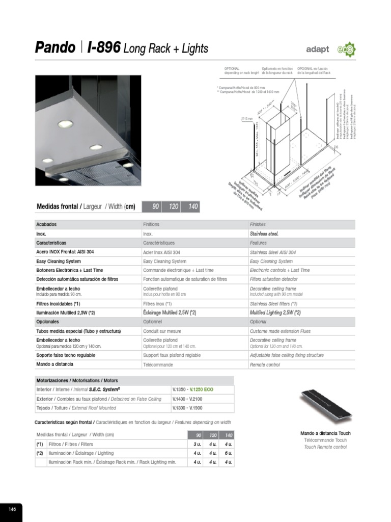 Campana Extractora Pando I896 | PDF | Componentes | Acero