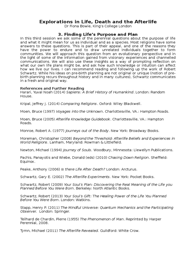 Life's Purpose: Evolutionary Insights | PDF | Afterlife | Cultural ...