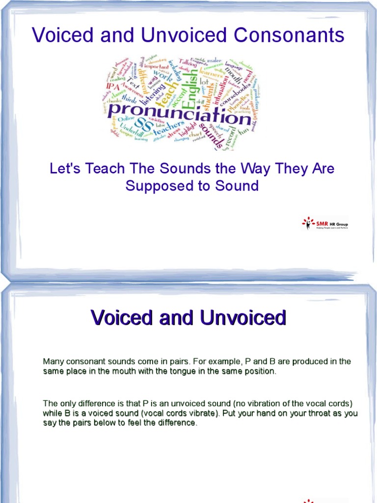Unvoiced and Voiced Consonant Pairs | PDF