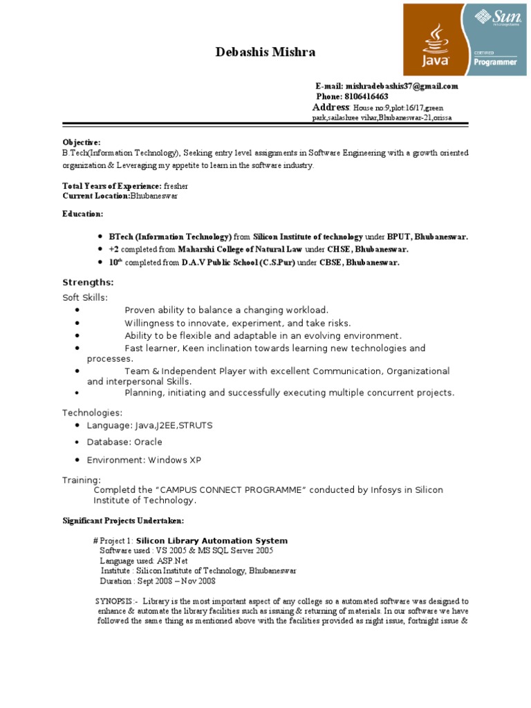 Debashis Mishra New CV On Oct 29 | PDF | Software | Java (Programming Language)