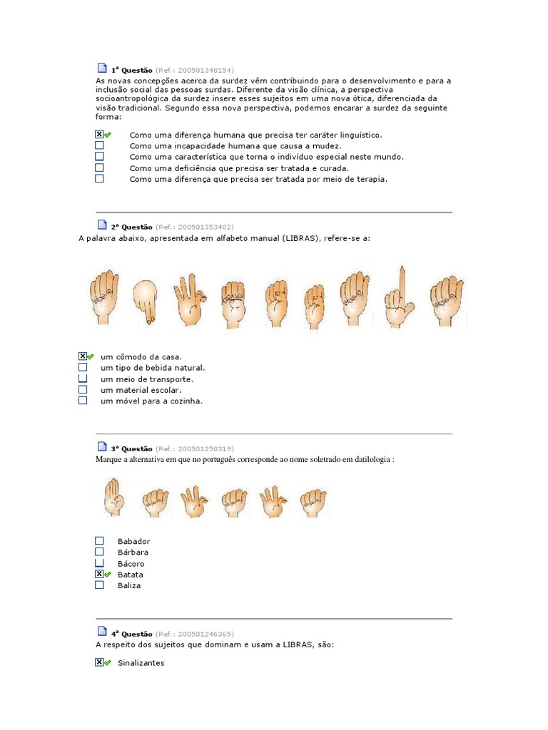 Avaliando o Aprendizado LIBRAS 01 a 10