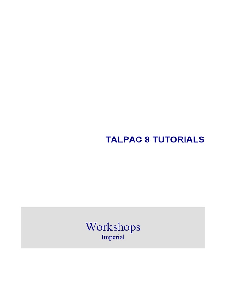 Talpac Tutorial - Imperial | PDF | Truck | Databases