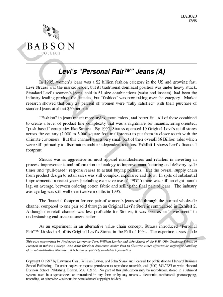Levi S Personal Pair Jeans A | PDF | Jeans | Revenue