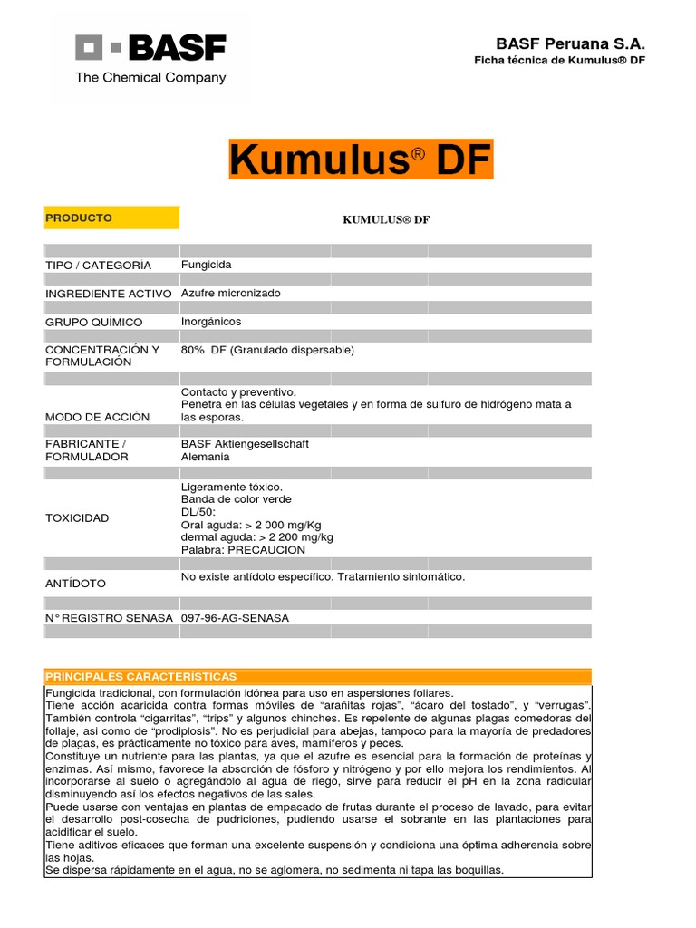 Kumulus Ficha Tecnica | PDF | Fungicida | Suelo