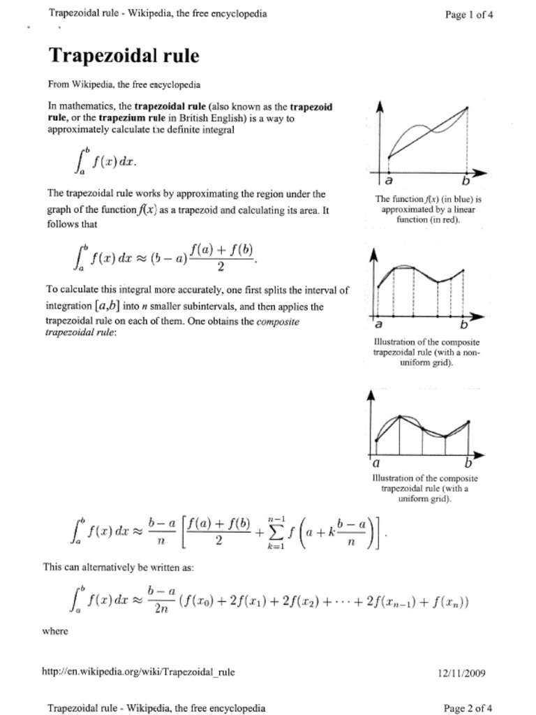 Trapezoidal Rule | PDF