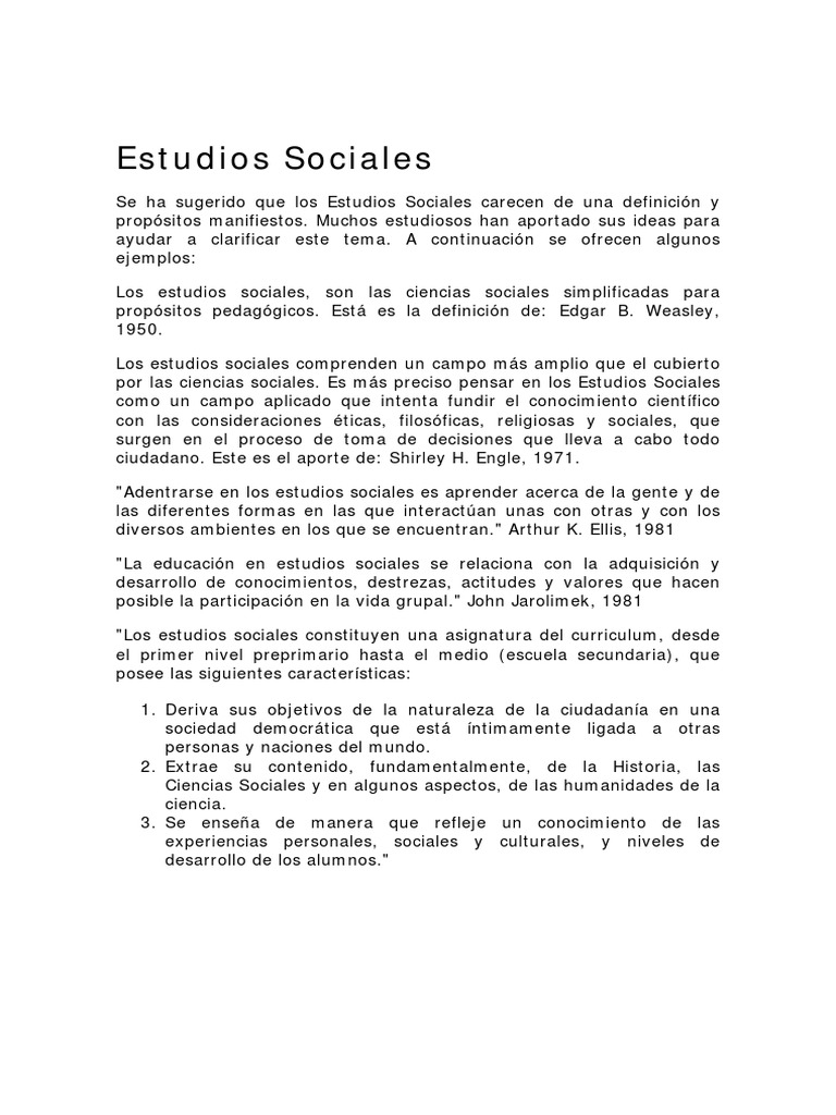 Estudios Sociales | PDF | Sociedad | Ciencias sociales