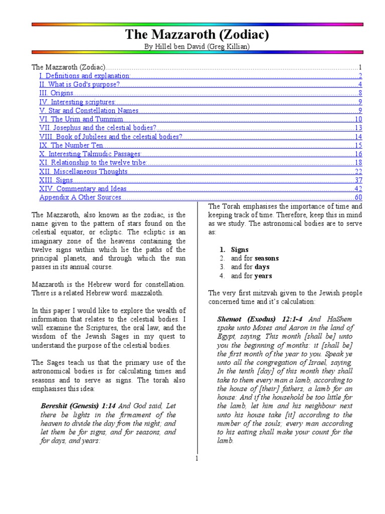 The Mazzaroth (Zodiac) | PDF | Constellation | Zodiac