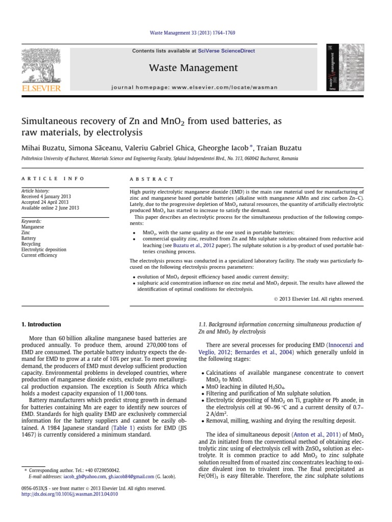 Waste Management: Mihai Buzatu, Simona Sa Ceanu, Valeriu Gabriel Ghica ...