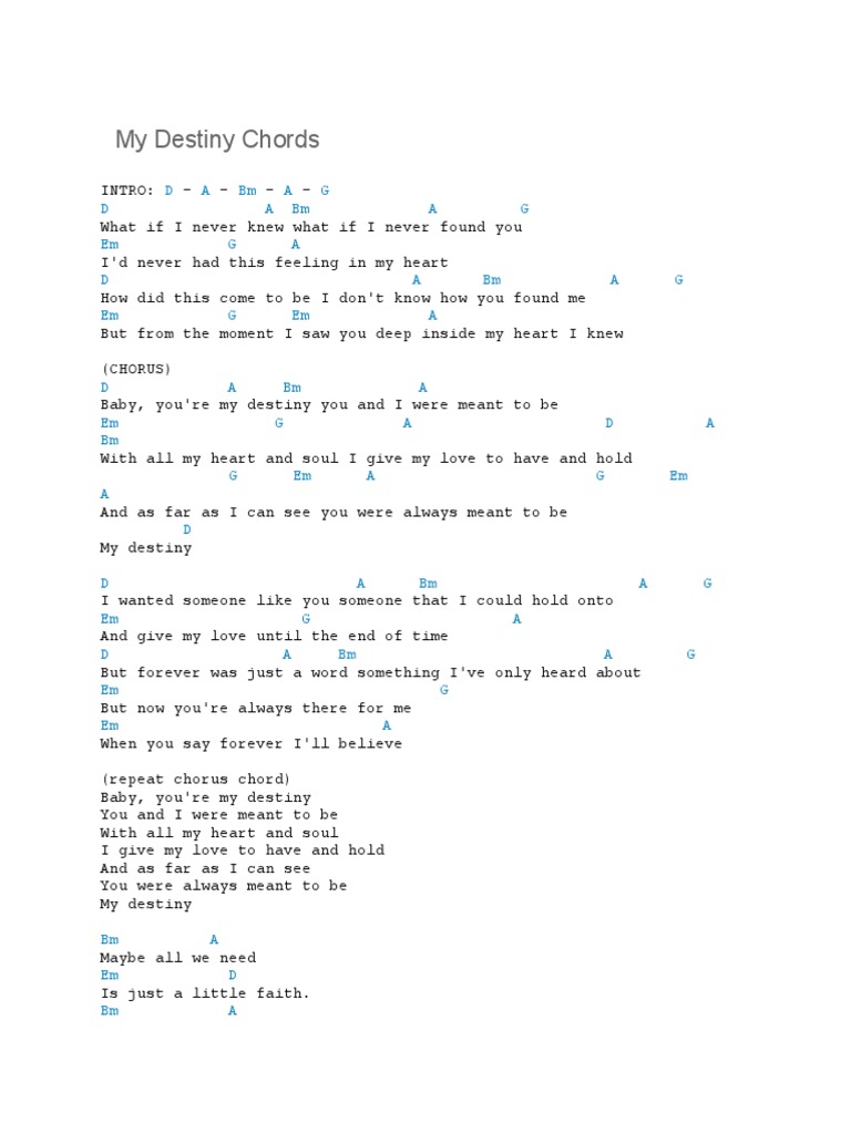 My Destiny Chords | PDF | Leisure | Entertainment (General)