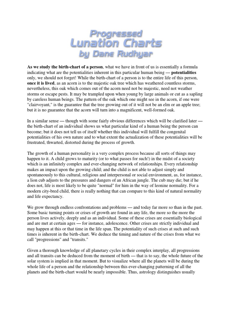 Progressed Lunation Charts | PDF | Moon | Planets