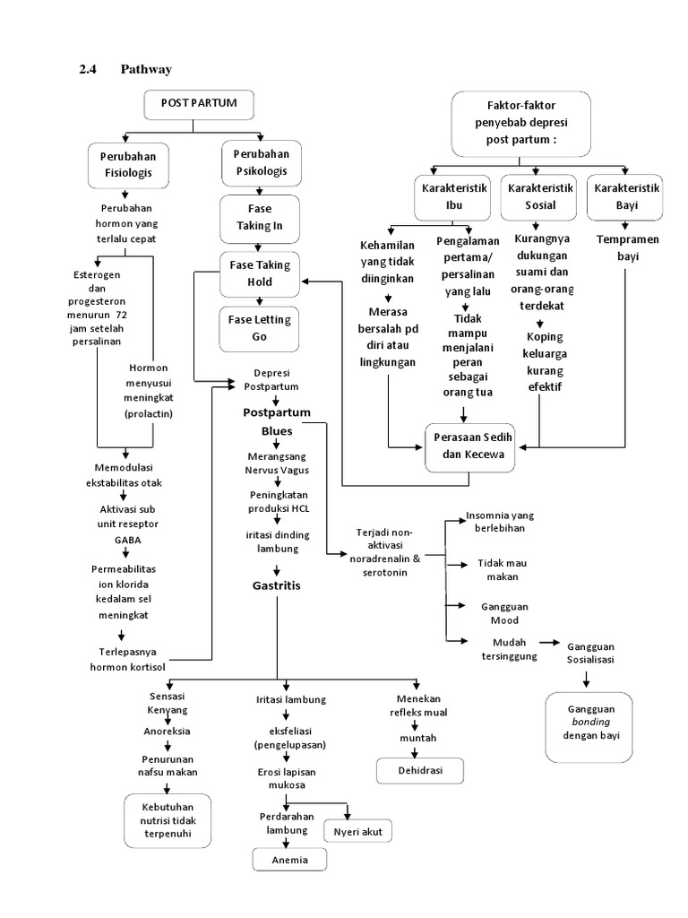 Pathway Postpartum Blues + Gastritis | PDF | Pengembangan Diri | Gaya Hidup