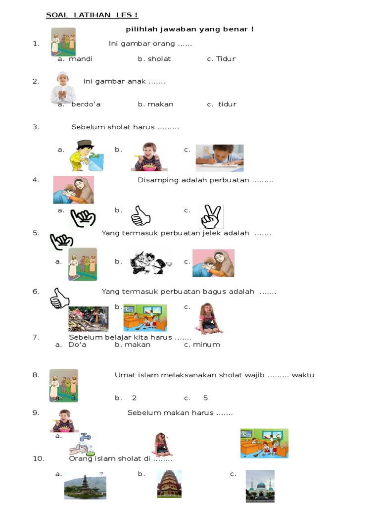 Soal Agama SDLB Tunarungu Kelas 2 | PDF