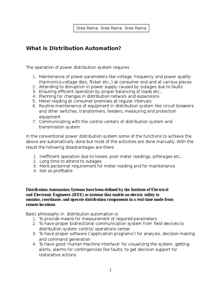 What Is Distribution Automation?: (IEEE) | PDF | Electric Power ...
