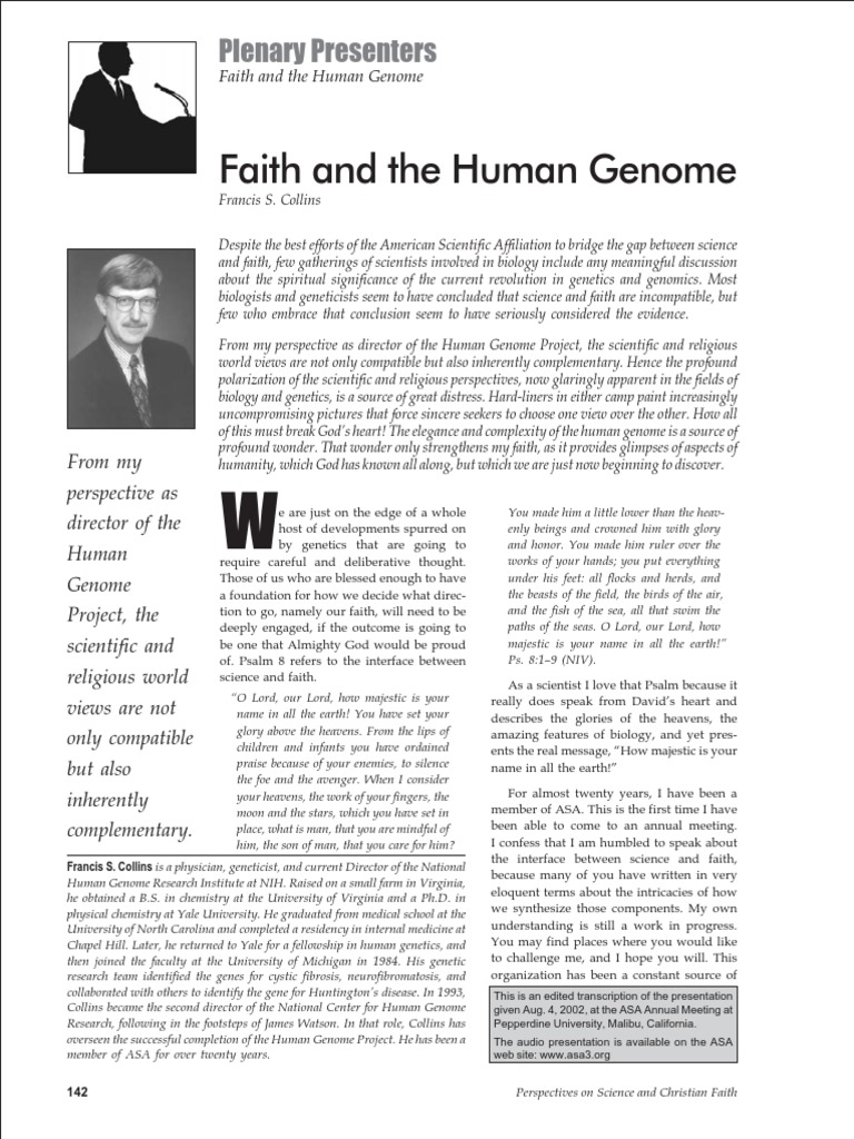 Francis Collins Human Genome Project | PDF | Creationism | Gene