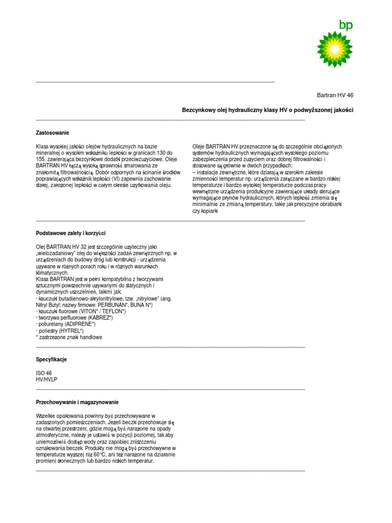 Bartran HV 46 TDS | PDF