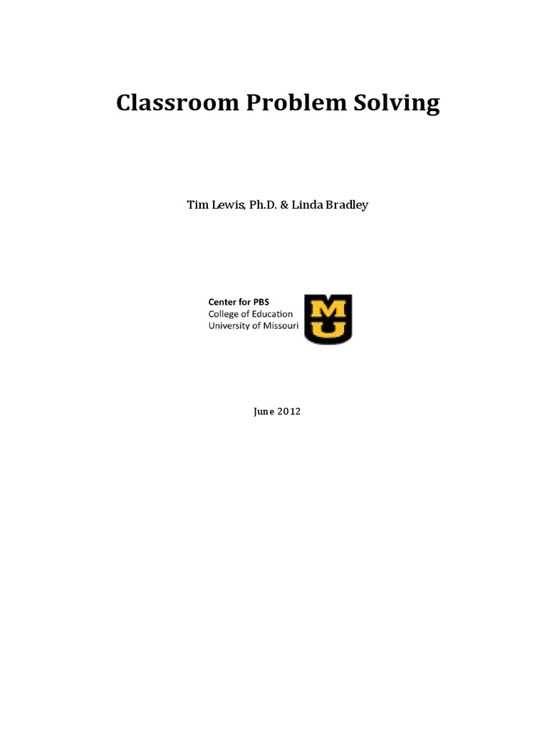 MU Classroom Problem Solving | PDF | Educational Assessment | Teachers